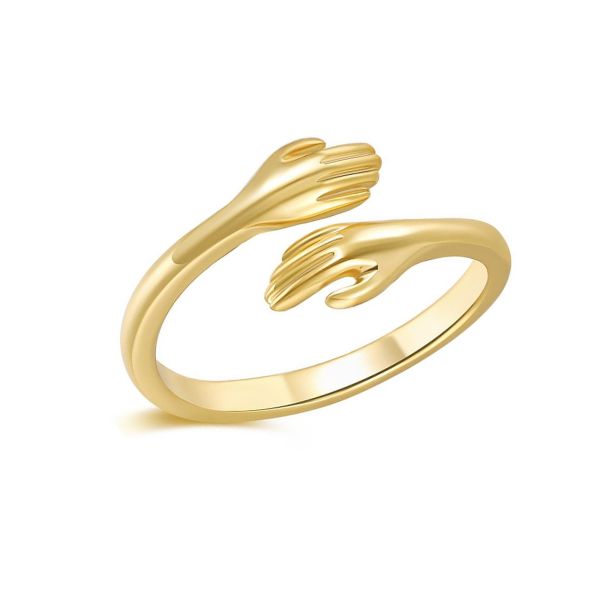 AuraGlow™ Gold Hug Ring - 925 Sterling Silver – Chic and Bling